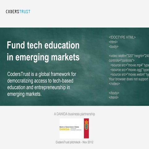 Coders trust pitchdeck 31 01-13 | PPTX | Personal Finance