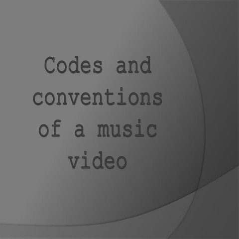 Codes and conventions of a Music Video | PPTX | Video Production ...