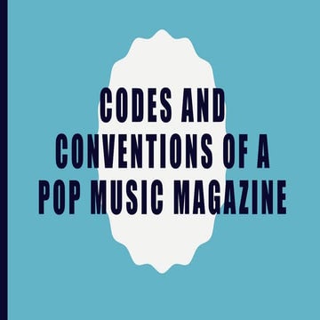Codes and conventions of a pop music video | PPTX