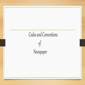 Codes and conventions | PPT