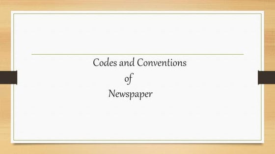 Newspaper: Layout and Features of Front Page | PPTX | Technology ...