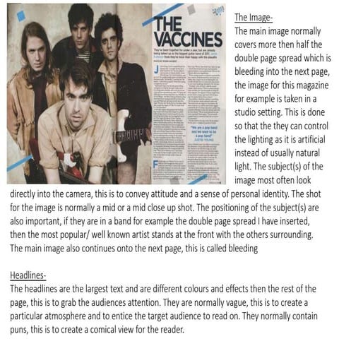 Codes and Conventions of a Music Magazine Double Page Spread | PPTX