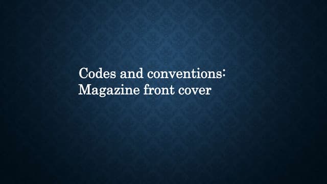 Key terms of a magazine front cover | PPTX