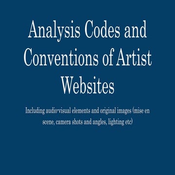 Production Codes and Conventions WebSites | PPTX
