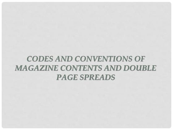 codes and conventions of music magazines | PPT