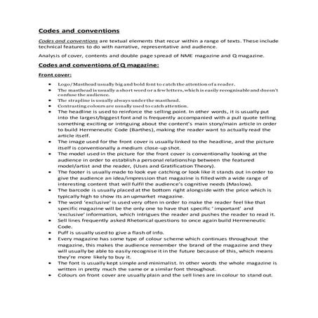 codes and conventions of music magazines | PPTX