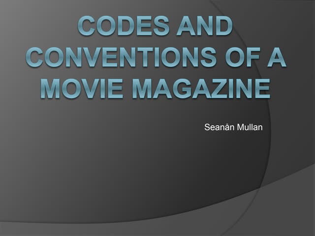 Magazine Analysis (Front Cover) | PPTX