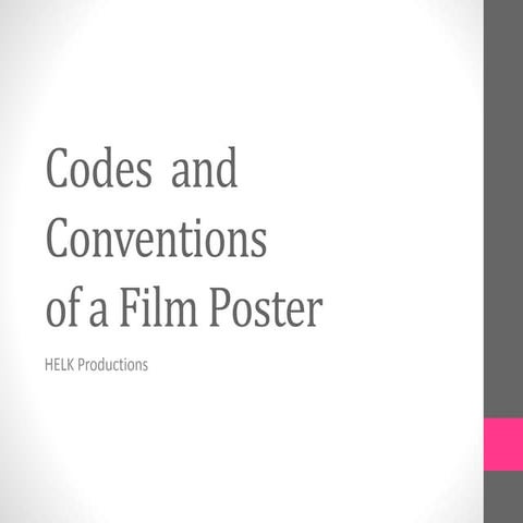 Code and conventions of poster | PPT