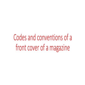 Key terms of a magazine front cover | PPTX