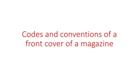 Key terms of a magazine front cover | PPT
