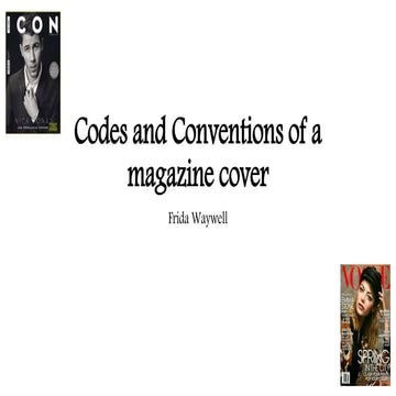 Codes and conventions of a magazine cover | PPTX
