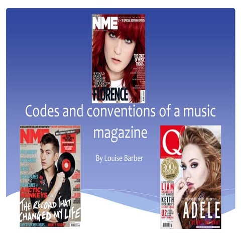 Codes and conventions of a music magazine | PPTX