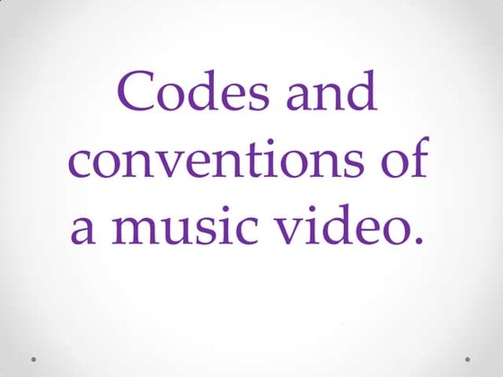 Codes and conventions of music videos | PPTX | Video Production ...