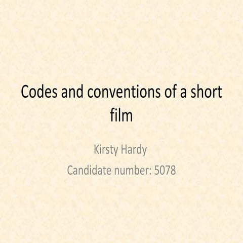Codes and conventions of a short film | PPT