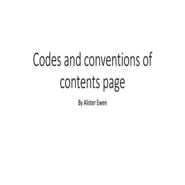 Codes and conventions of contents page | PPTX