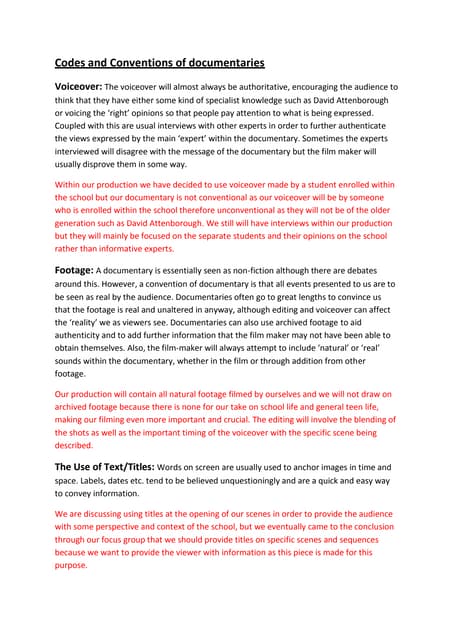 Codes And Conventions Of Documentary | PPT | Video Production | Content ...