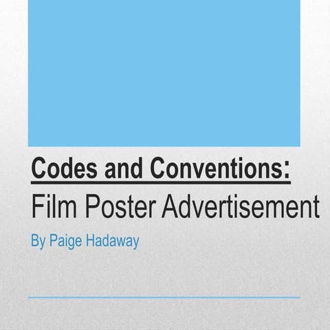 Codes and Conventions for Thriller Movie Posters | PPTX