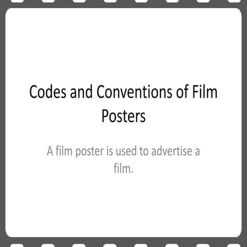 Codes and conventions of film posters | PPT