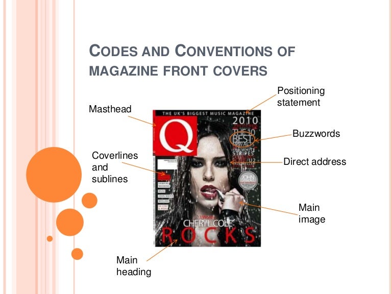 Codes and conventions of magazine front covers
