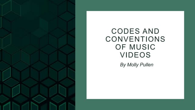Codes and conventions of pop music videos | PPTX