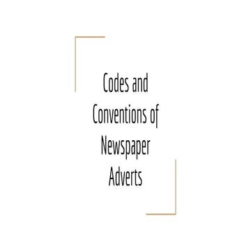 Codes and conventions of a print advert | PPTX