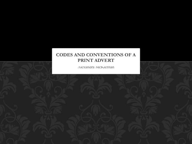 Codes and conventions of advert | PPTX