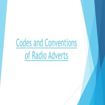 Codes and Conventions of Radio Adverts | PPTX