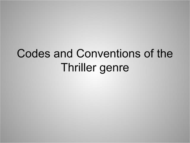 Codes and conventions of the action genre | PPTX