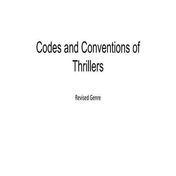 Codes and conventions of thriller | PPTX
