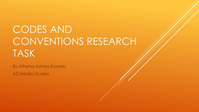Codes and Conventions Research Task | PPTX