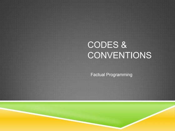 Codes and conventions | PPT