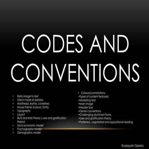 Codes & conventions | PPT