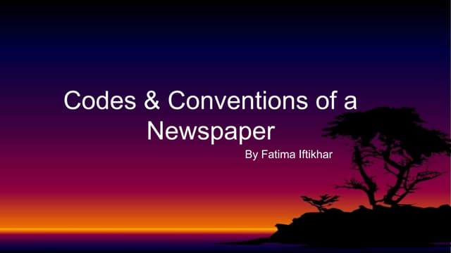 Newspaper: Layout and Features of Front Page | PPTX