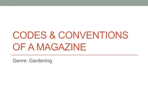Contents page with codes and conventions | PPT