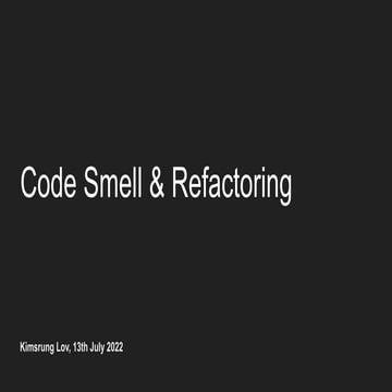 Clean Code Refactoring Techniques Ppt