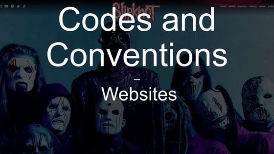 Rock Websites, powerpoint common codes and conventions of powerpoints ...