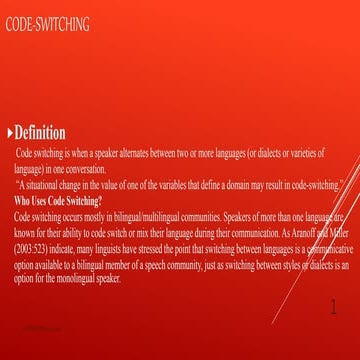 Code switching | PPTX
