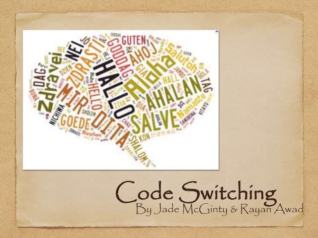 Presentation on Code Switching | PPTX