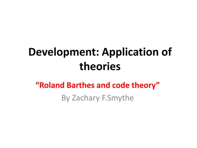 Barthes 5 Codes Theory | PPTX