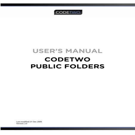 Codetwo public folders users manual - Share Outlook Calendars, Contacts, Email, Tasks, Sharing ...