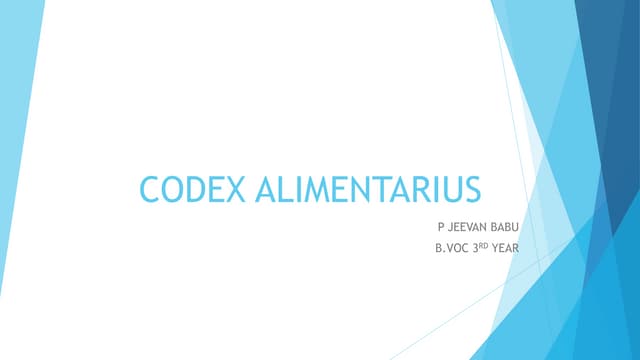 Codex alimentarius ppt | PPTX