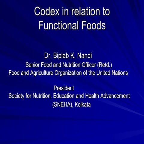 Codex & Functional Foods | PDF
