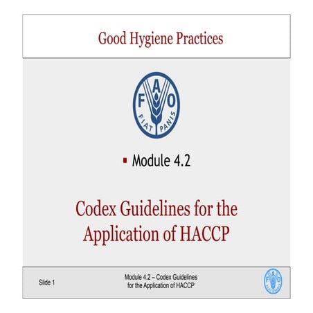 CODEX Guidelines for the Application of HACCP | PDF