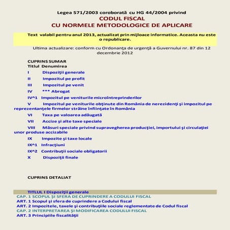 Cod fiscal norme_2013 | DOC