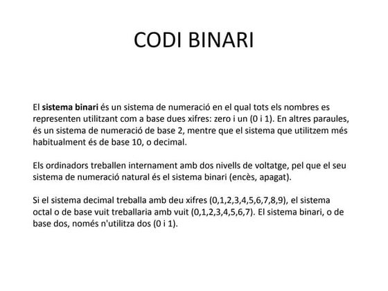 Codi Binari | PPT