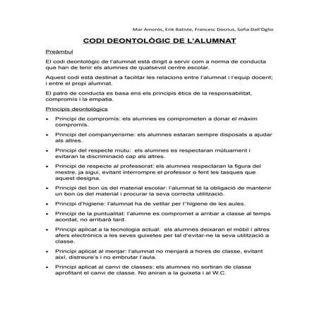 Codi deontològic de l | PDF