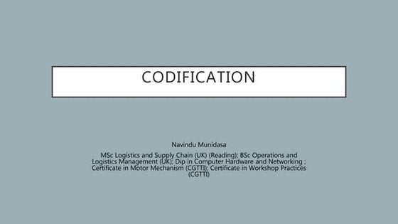 Coding in material management | PPTX