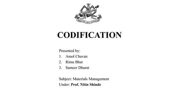 Coding in material management | PPT