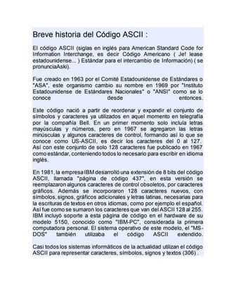 Codigo ascii | PDF