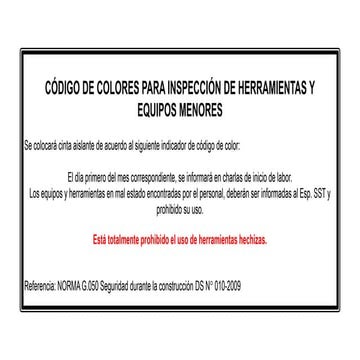 codigo de colores referenciado en la norma tecnica peruana G 050 | PPTX